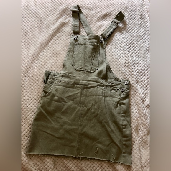 Love Tree | Dresses | Love Tree Denim Overall Dress In Sage Green ...